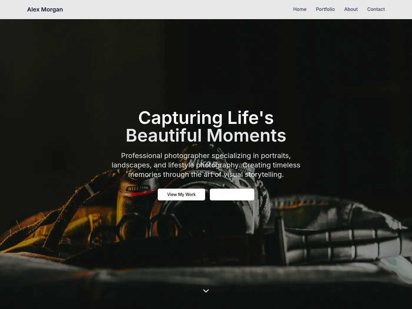 Modern Photographer Portfolio Website