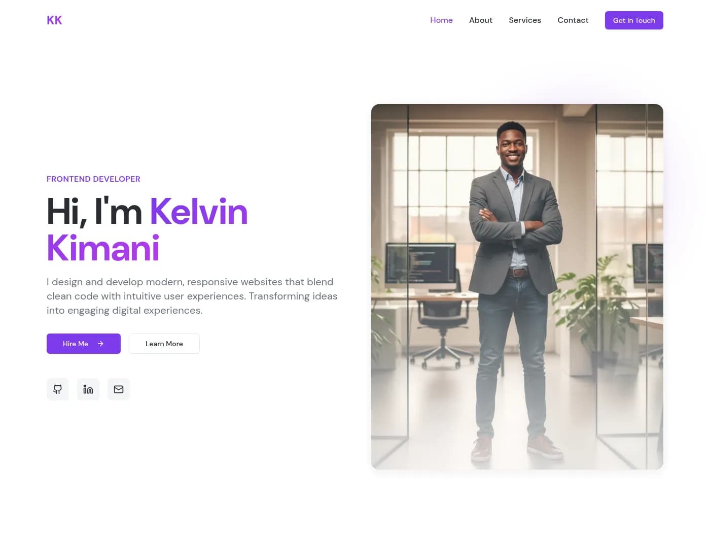 Modern Revamp of Kelvin Mwangi Portfolio Website