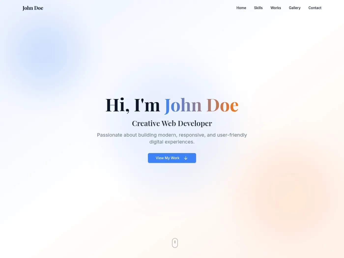 Modern Portfolio Website for Creative Web Developer