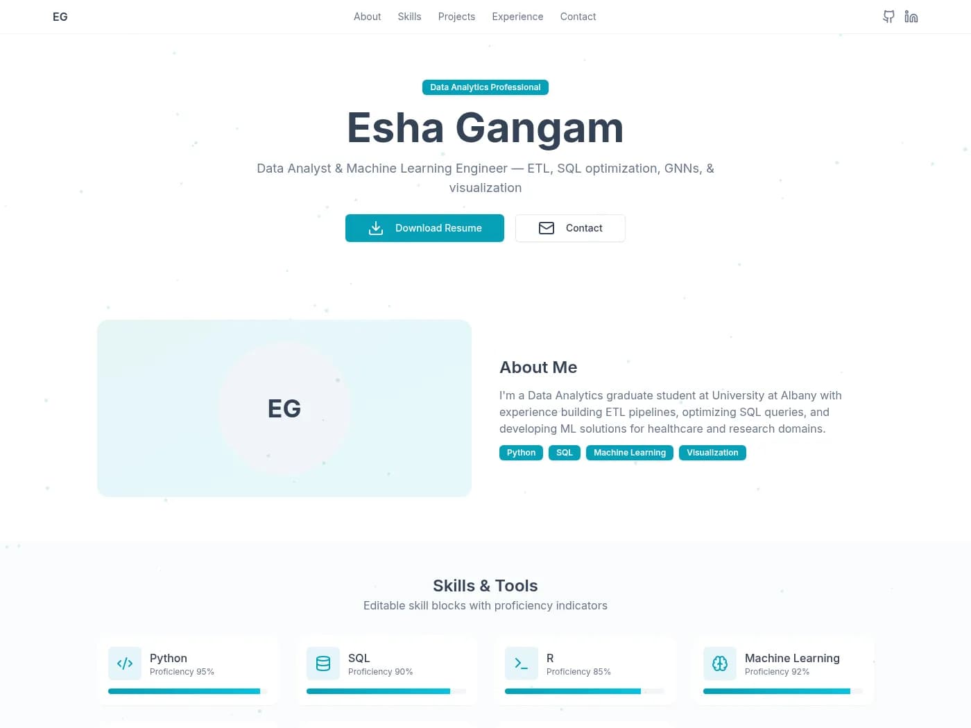 Professional Modern Portfolio Website for Resume-Driven Job Seekers