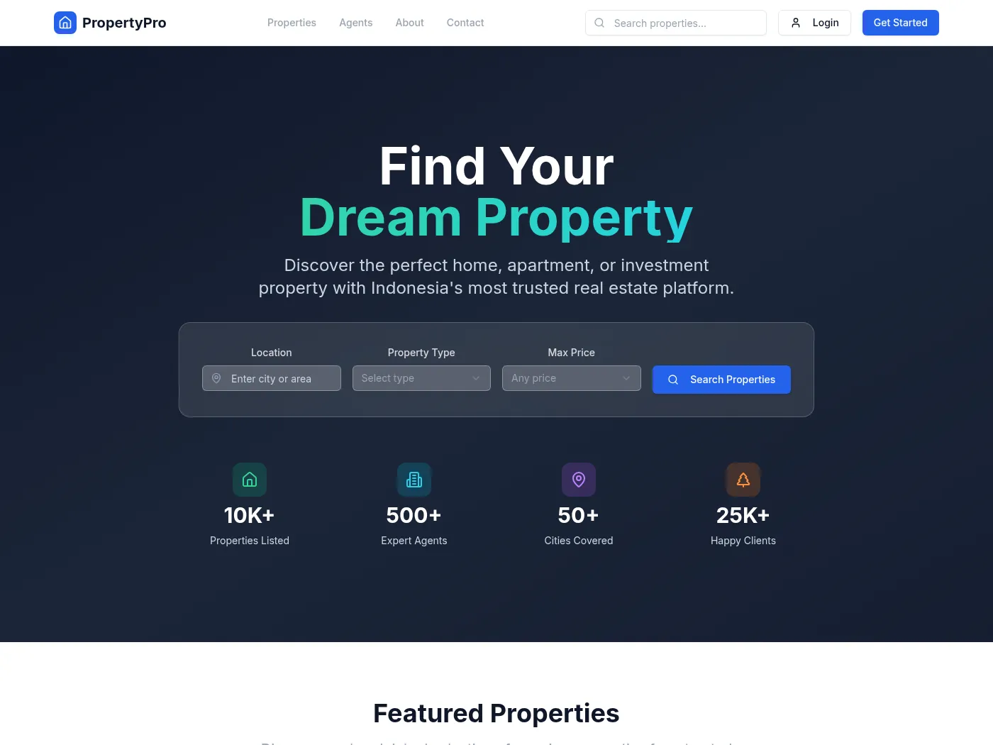 Modern Elegant Property Marketplace Website