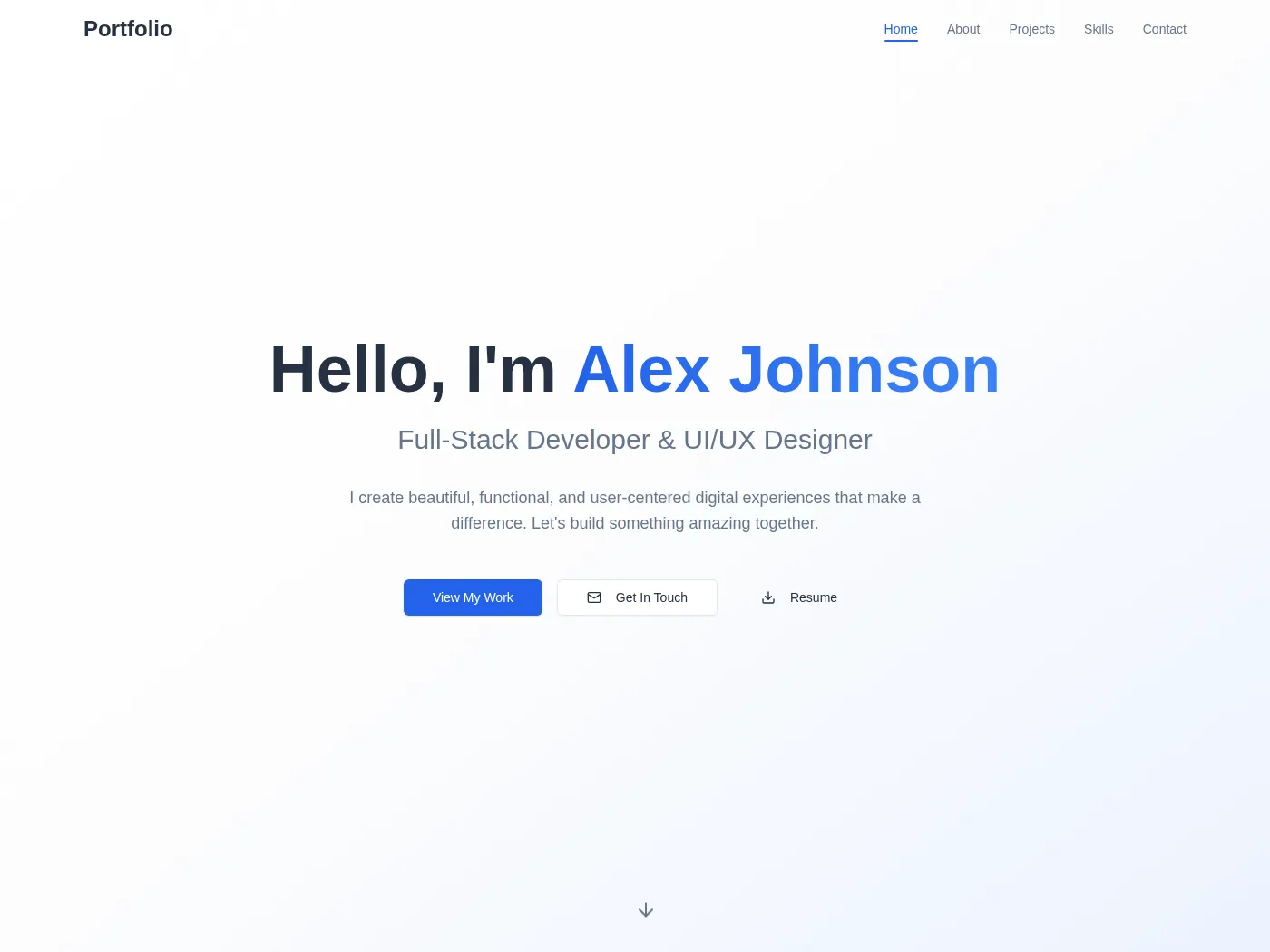 Modern Responsive React Portfolio