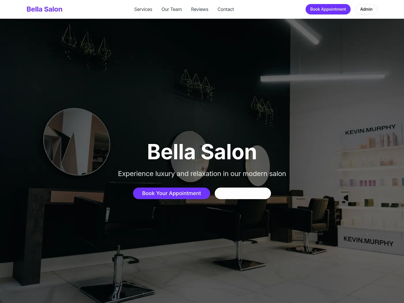Modern Salon Booking and Management Website