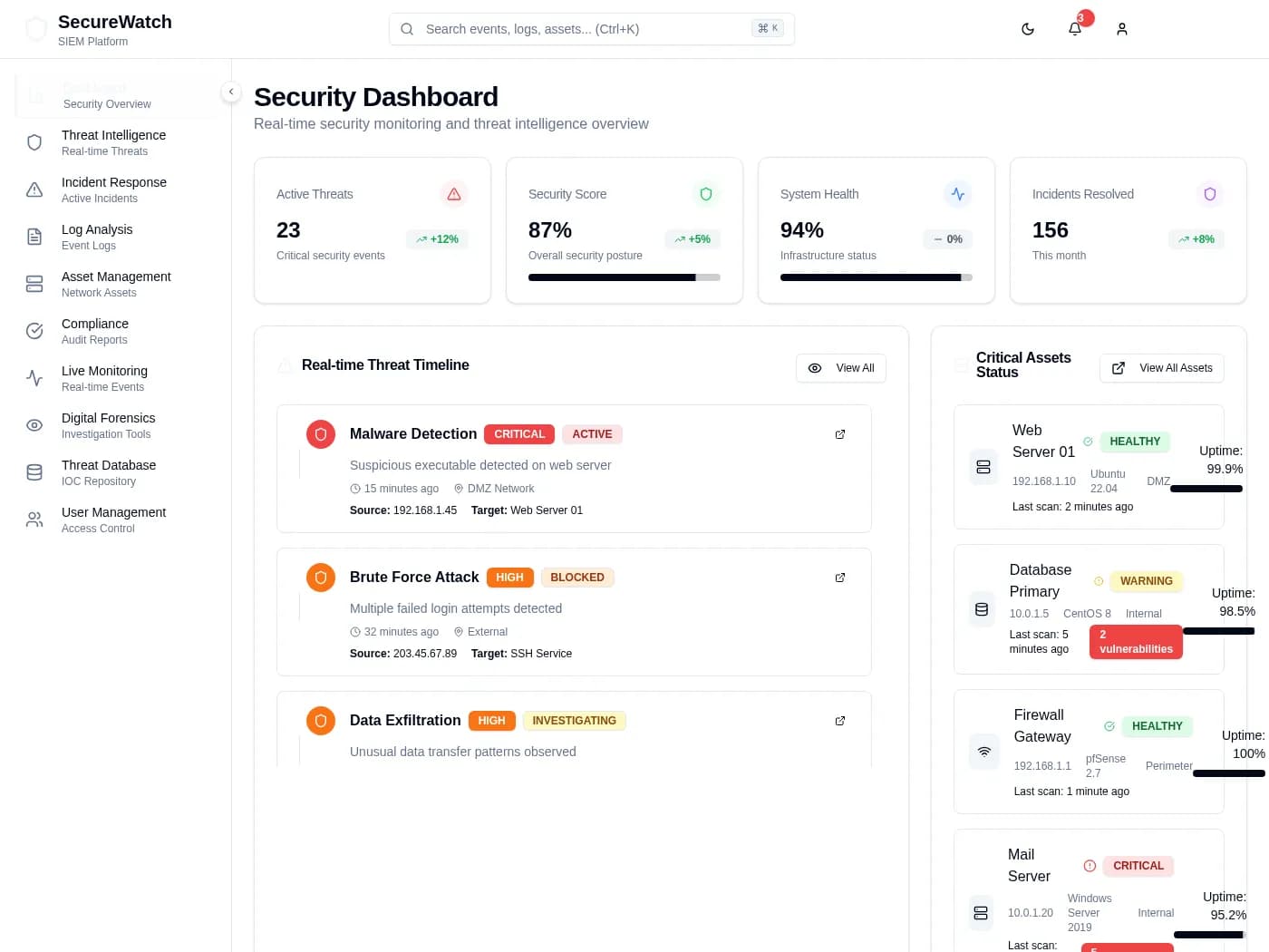 Modern Security Information and Event Management Platform