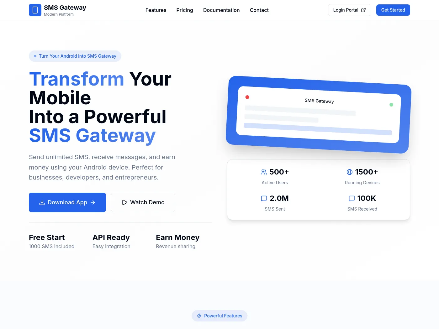 Modern SMS Gateway Web Platform Revamp