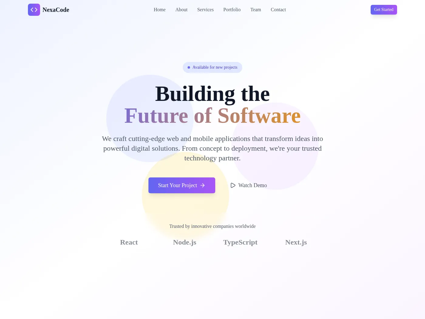 Modern Software House Company Website