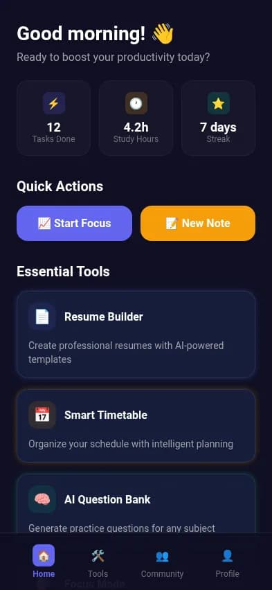 Modern Student Essentials Mobile App