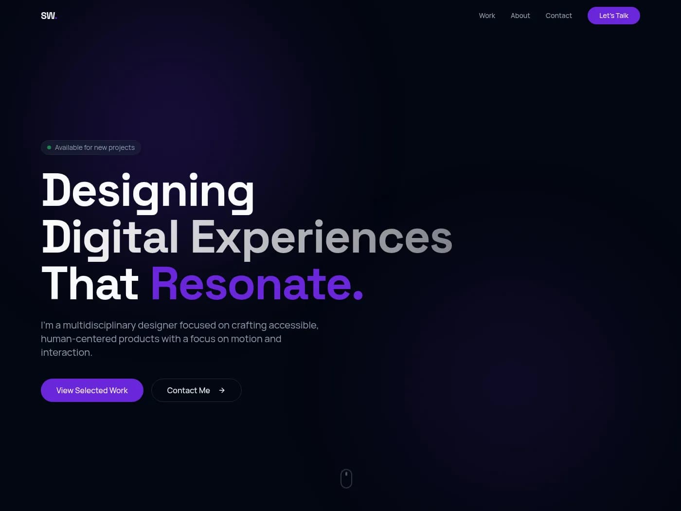 Dark Modern UX Designer Portfolio