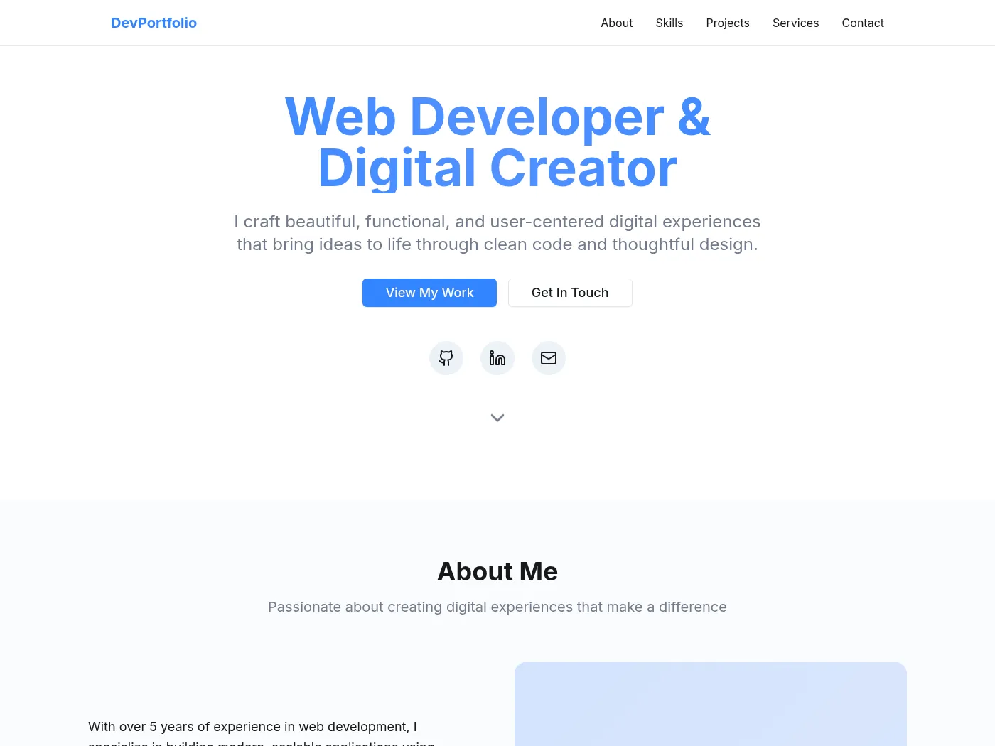 Modern Web Developer Portfolio
