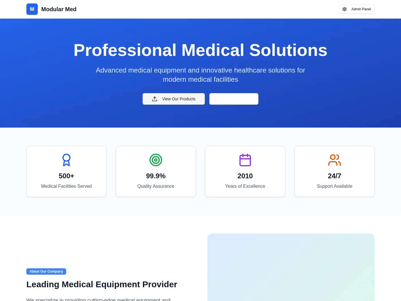 Modular Med Professional Website Builder