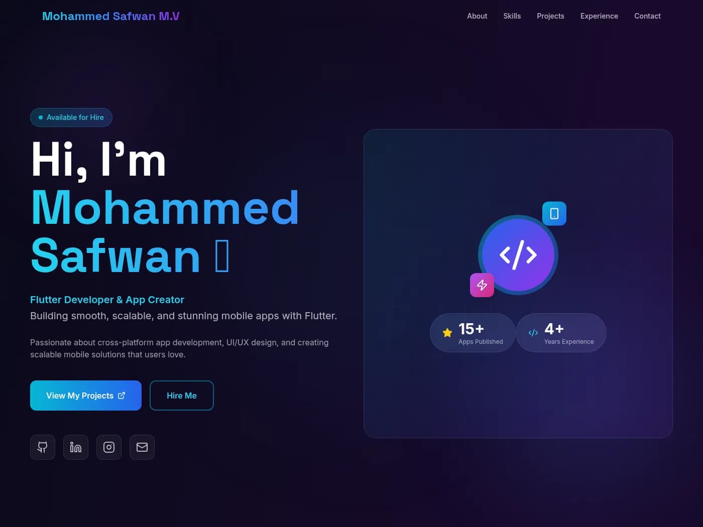 Mohammed Safwan Flutter Developer Portfolio