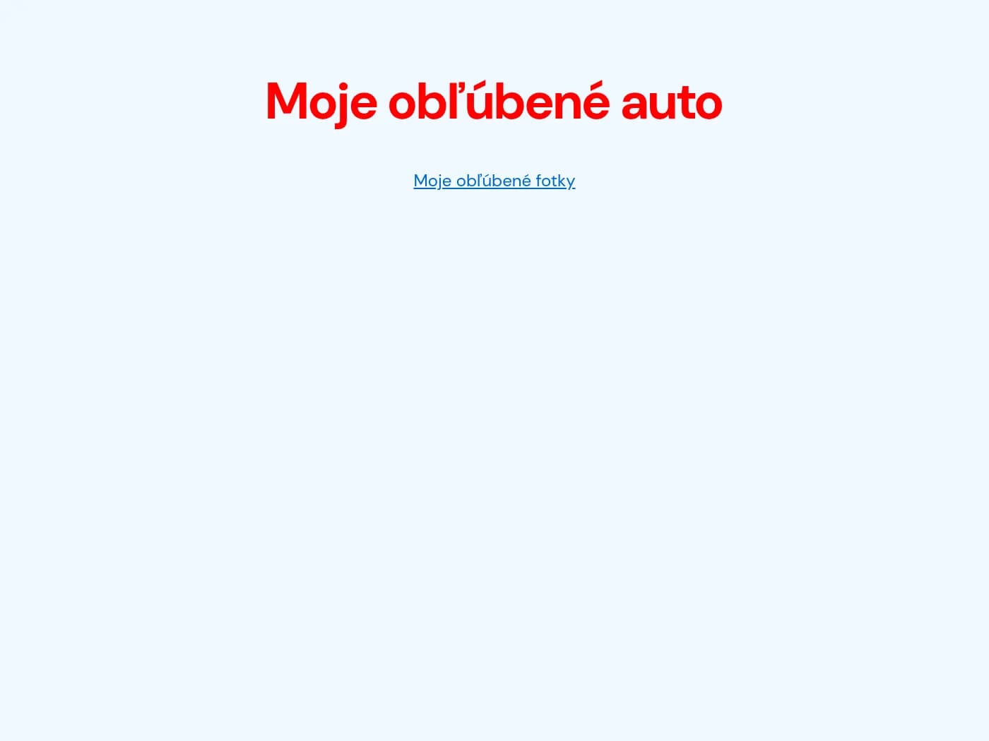 Moje obľúbené auto – personalizovaná web stránka s autoprezentáciou a interaktívnou galériou