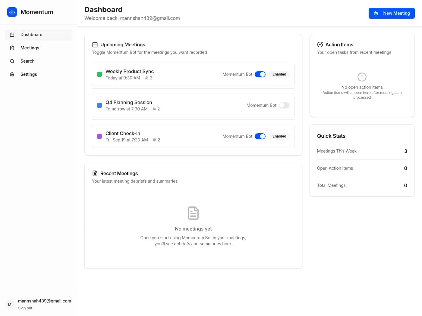 Momentum – The AI Meeting Memory and Action Assistant