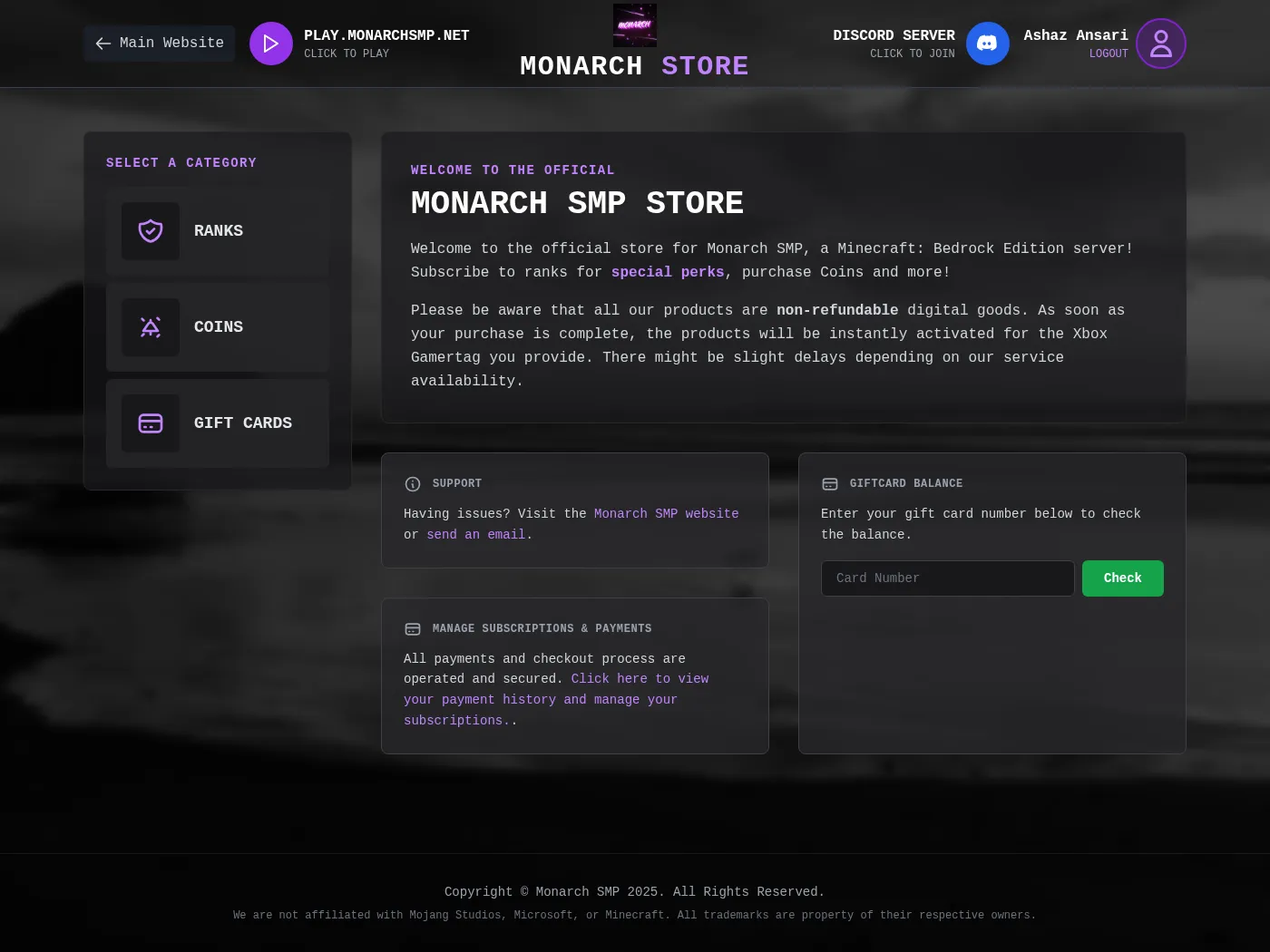 Monarch SMP Store