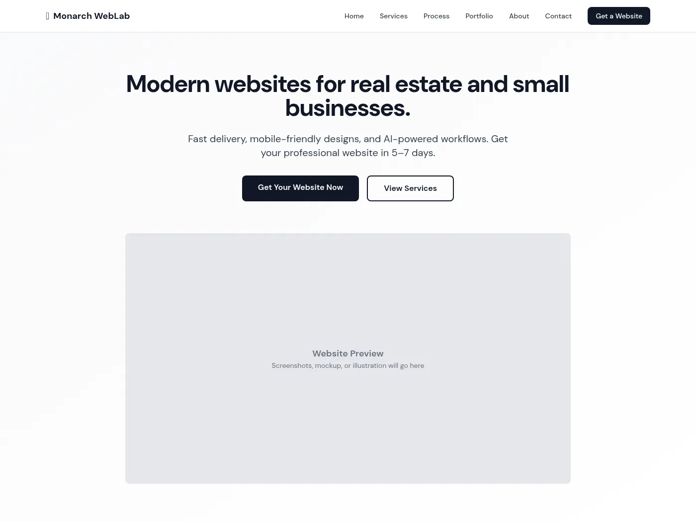 Monarch WebLab Agency Website & Admin Dashboard
