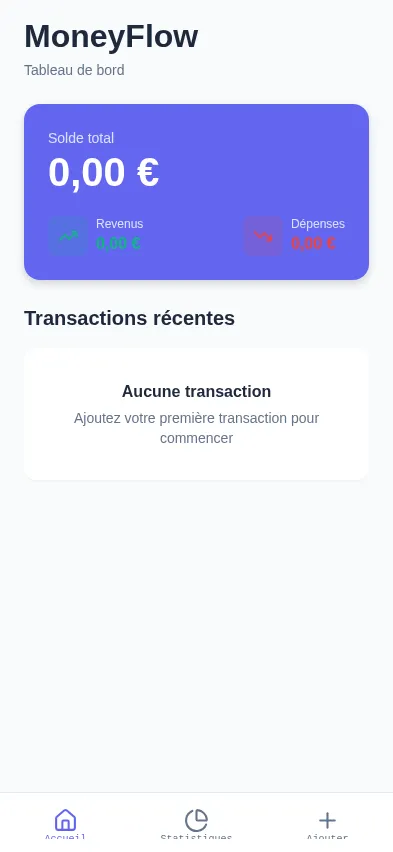 MoneyFlow - Application mobile de gestion des finances personnelles
