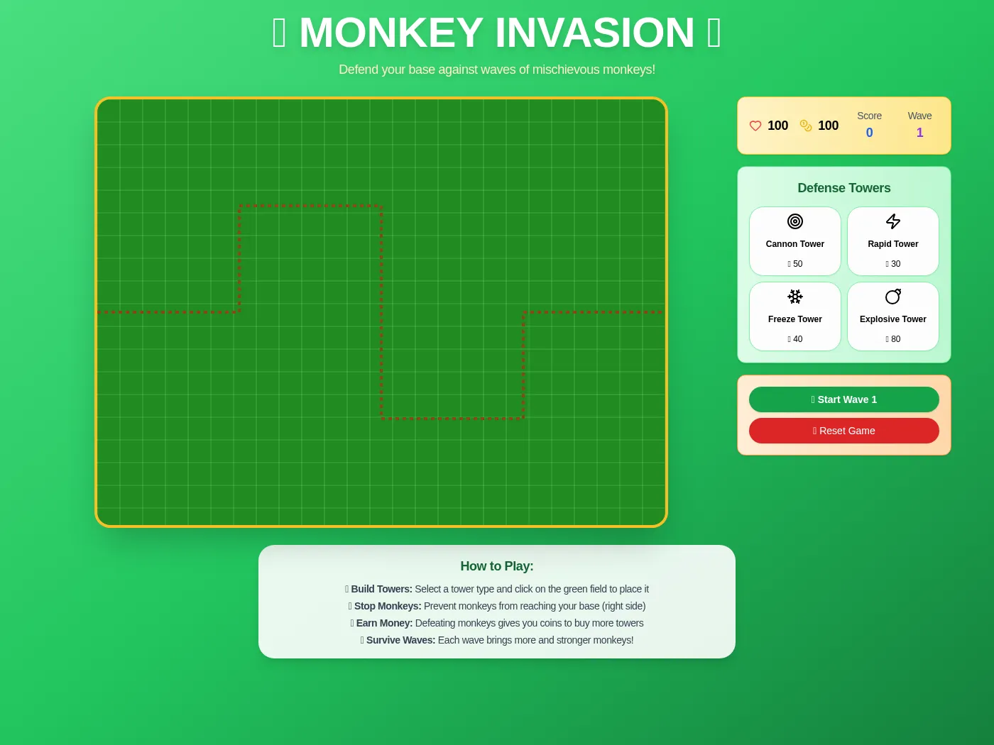 Monkey Invasion Game