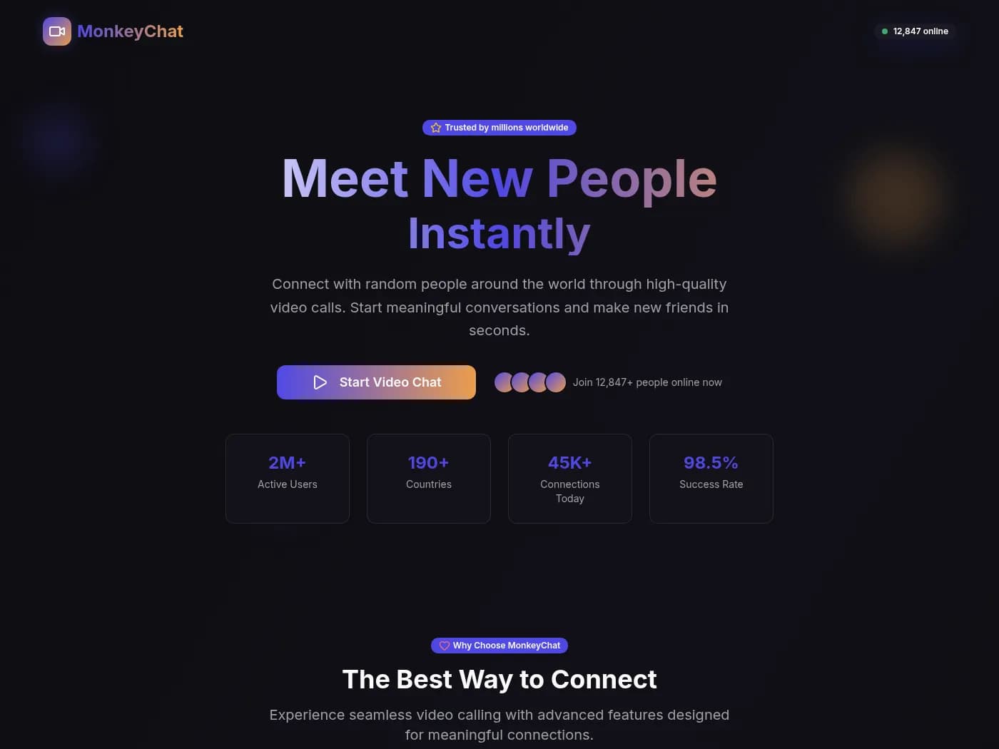 Monkey-Style Video Call Platform with Rich UI