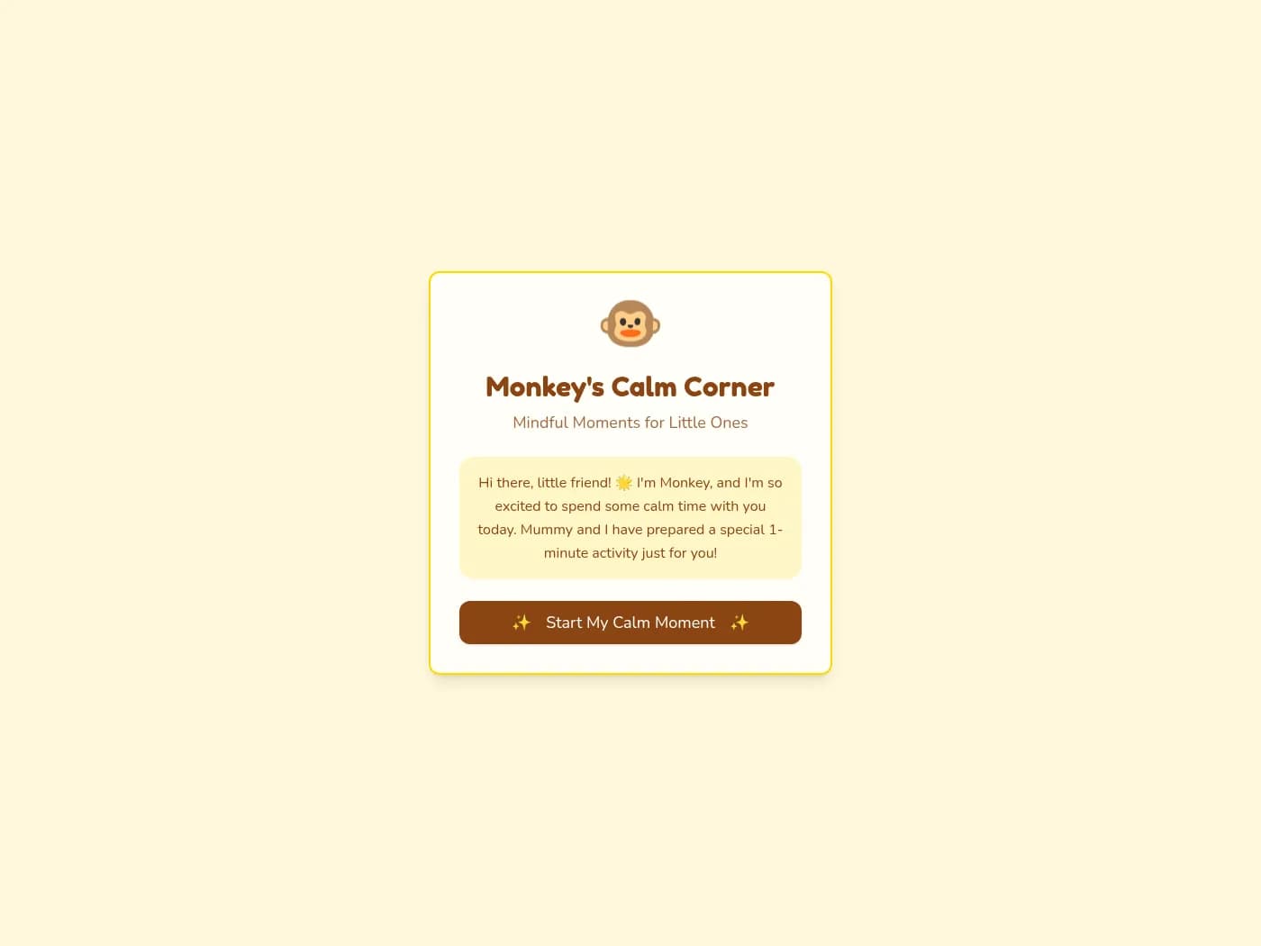 Monkey’s Calm Corner: Mindful Moments for Kids