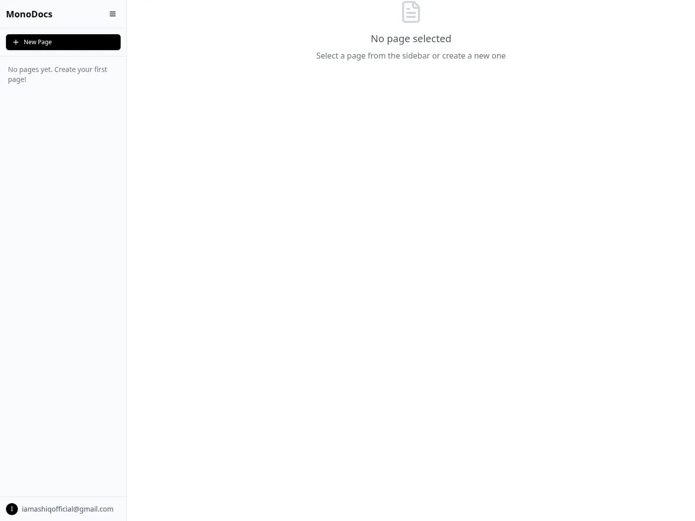 MonoDocs: Minimal Notion-Style Workspace