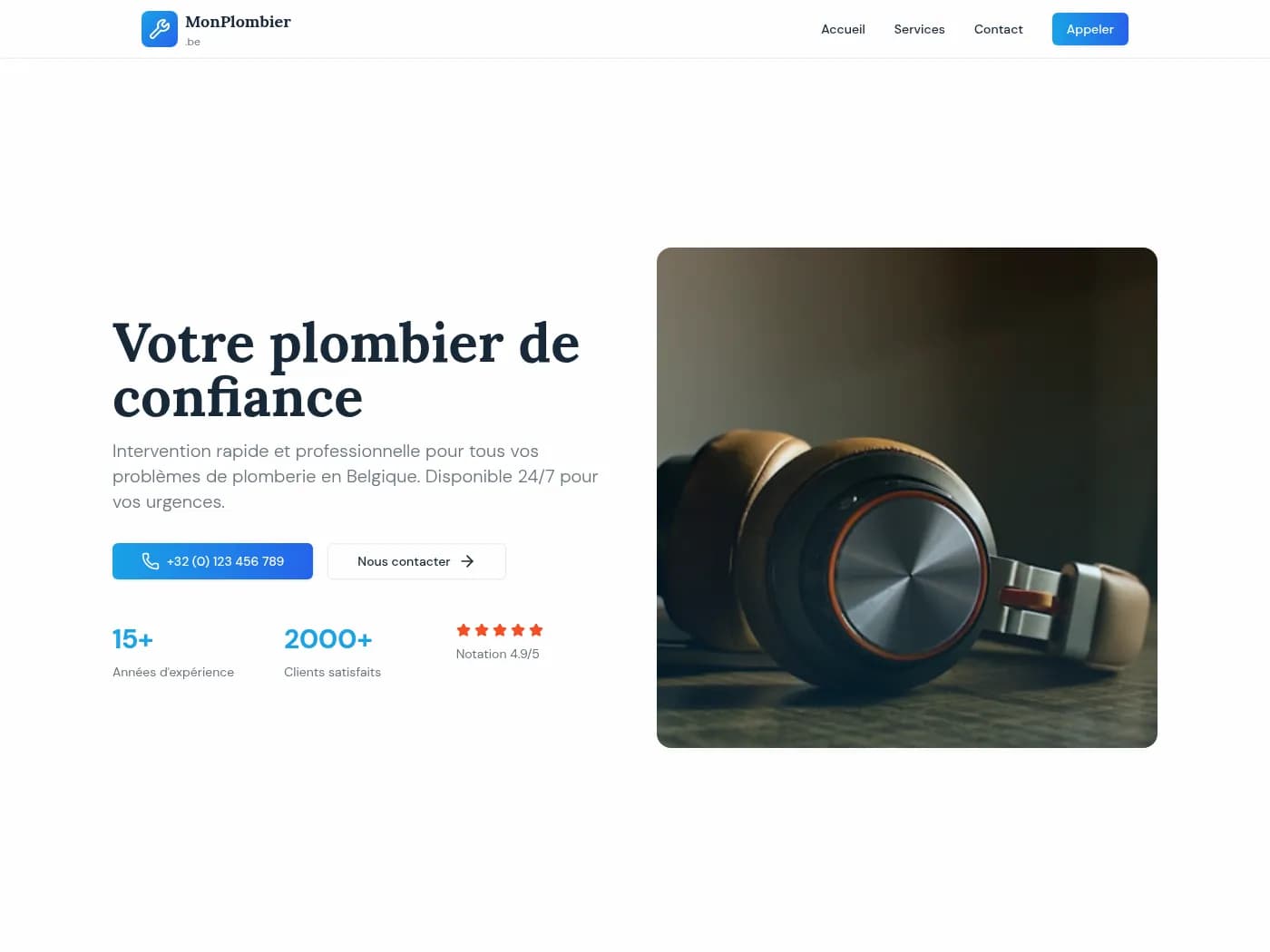 MonPlombier.be Landing Page