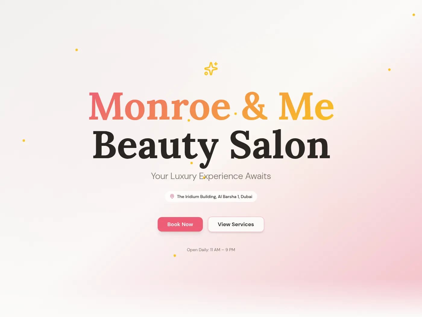 Monroe & Me Beauty Salon — Ultra-Premium Cinematic Luxury Website