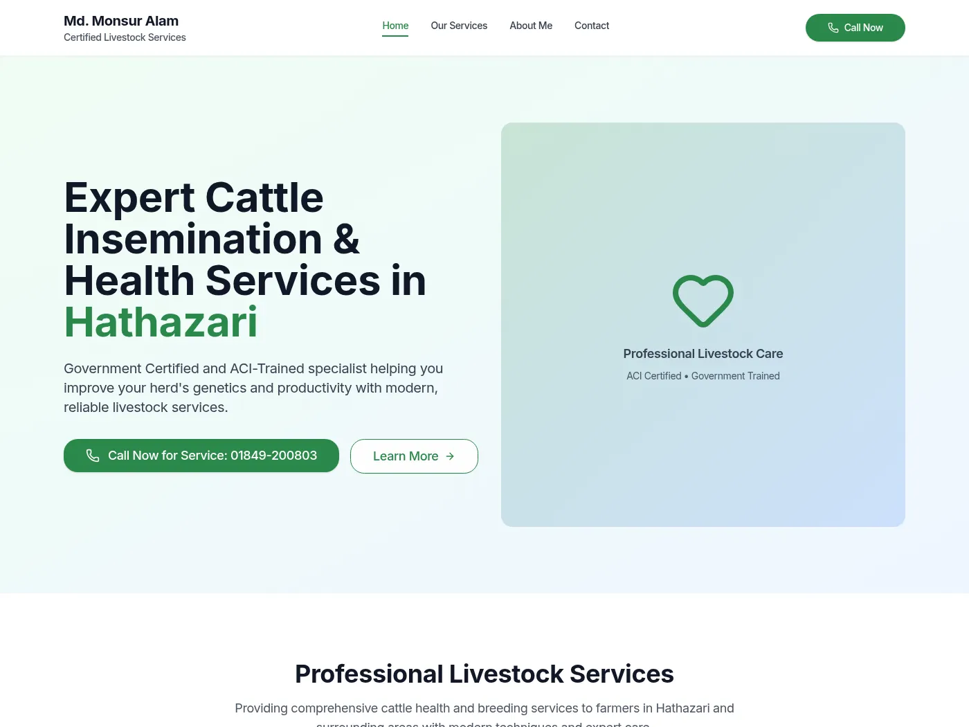 Monsur Alam Livestock Services Website