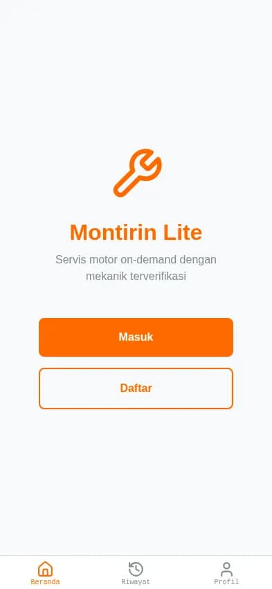 Montirin Lite – Simple On-Demand Motorcycle Repair Mobile App