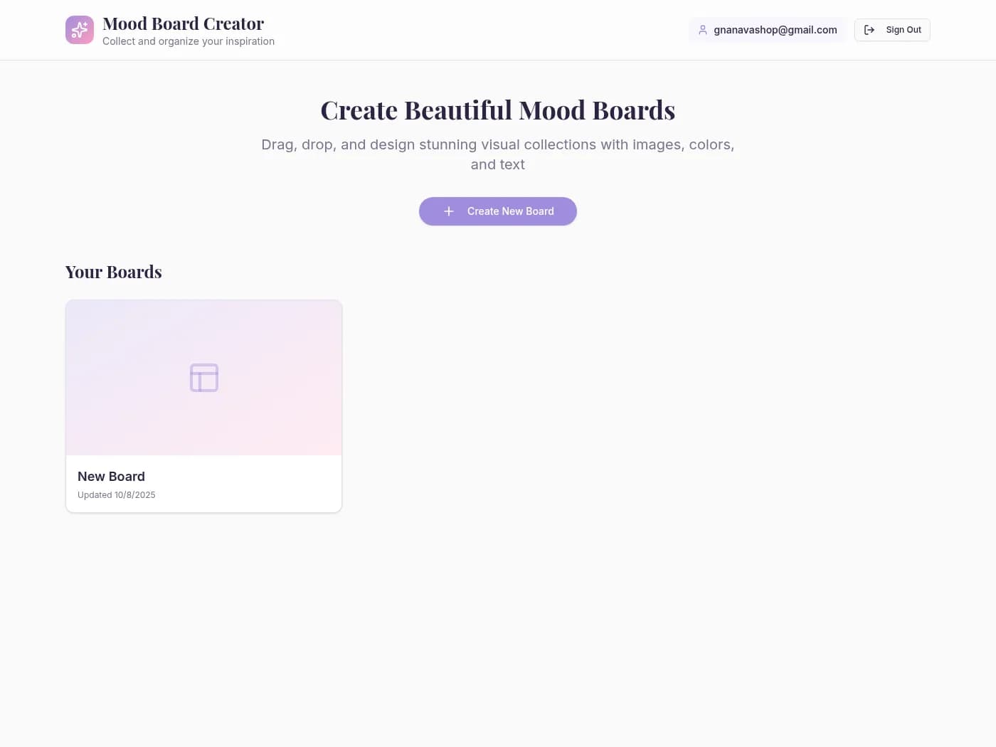 Mood Board Creator Web App
