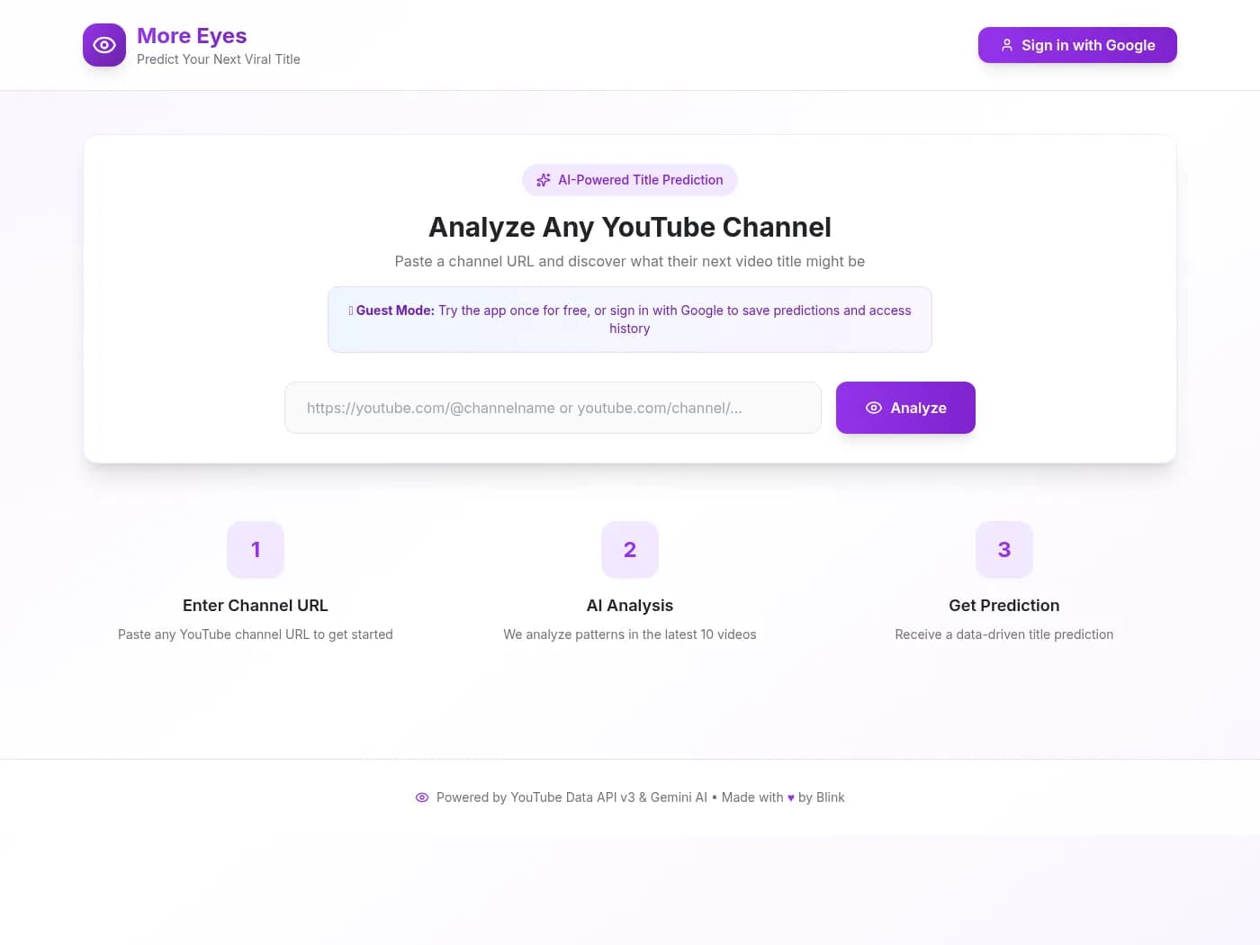 More Eyes: Predict Your Channel's Next Viral YouTube Title