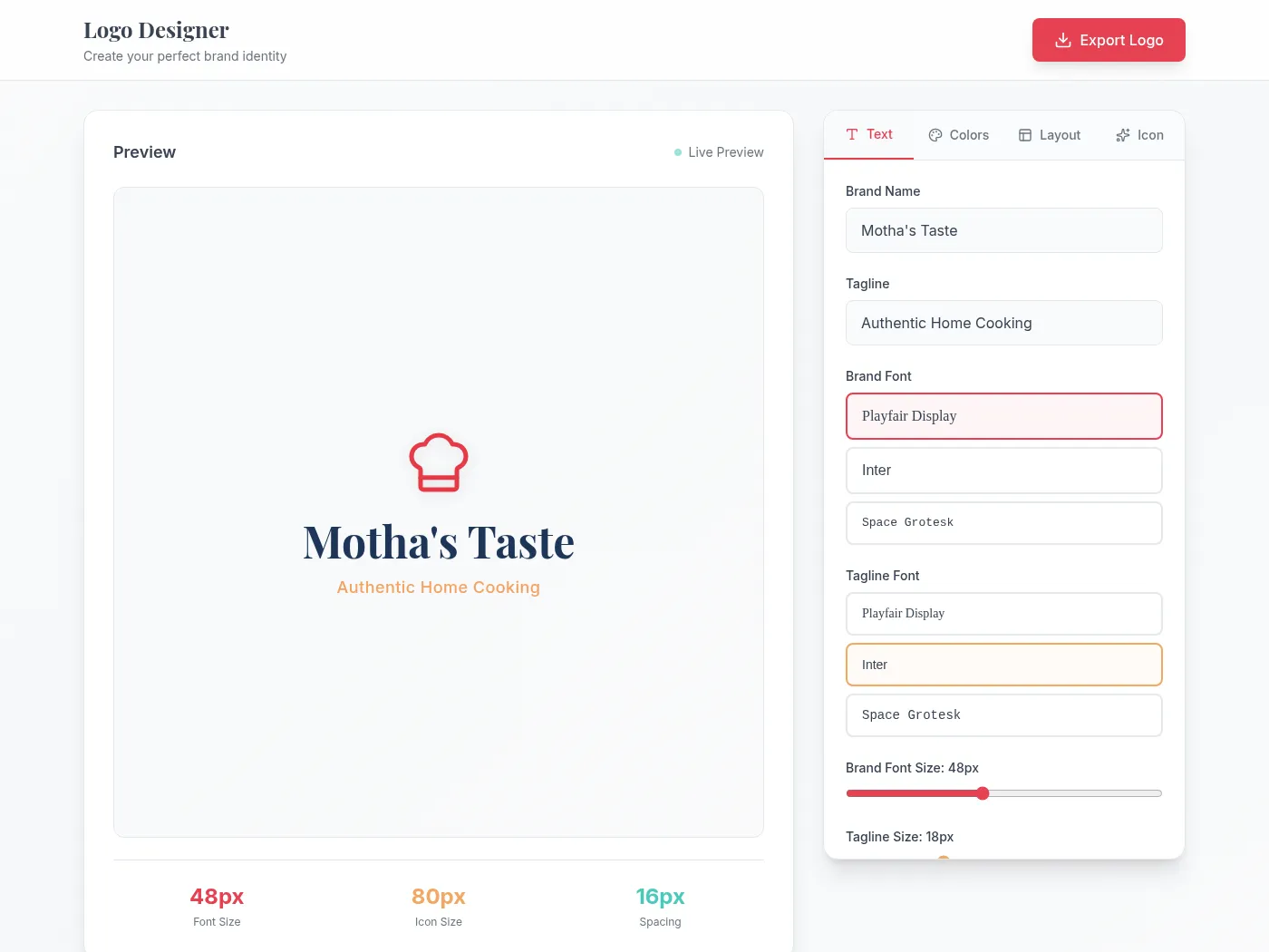 Motha's Taste Logo Designer