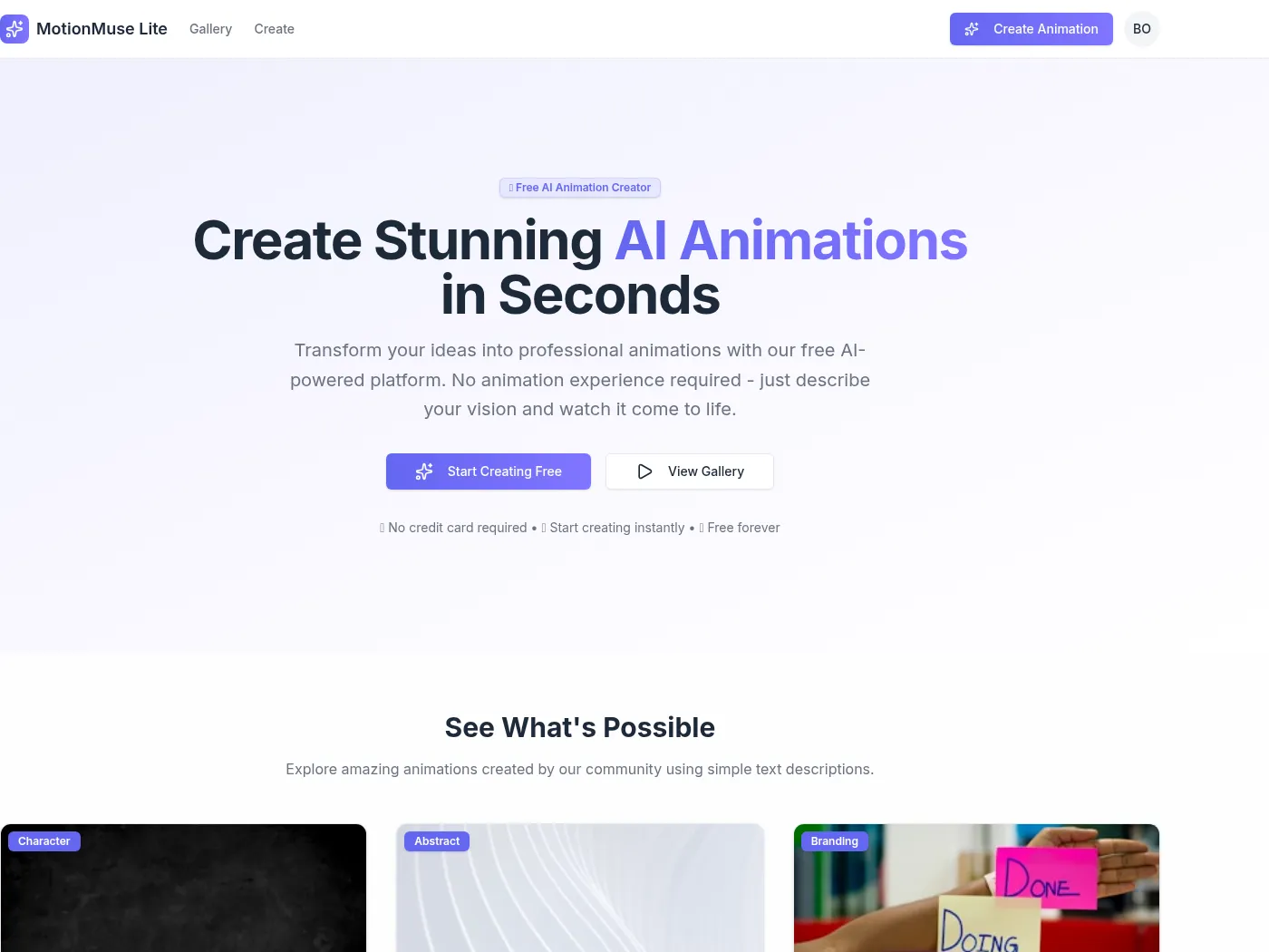 MotionMuse Lite - Free AI Animation Creator