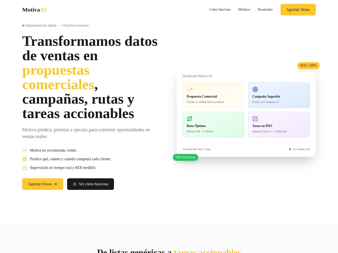 Motiva AI Conversion Landing Page