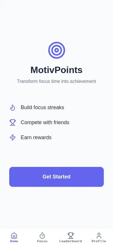 MotivPoints – Social Focus Timer & Mindful Leaderboard App