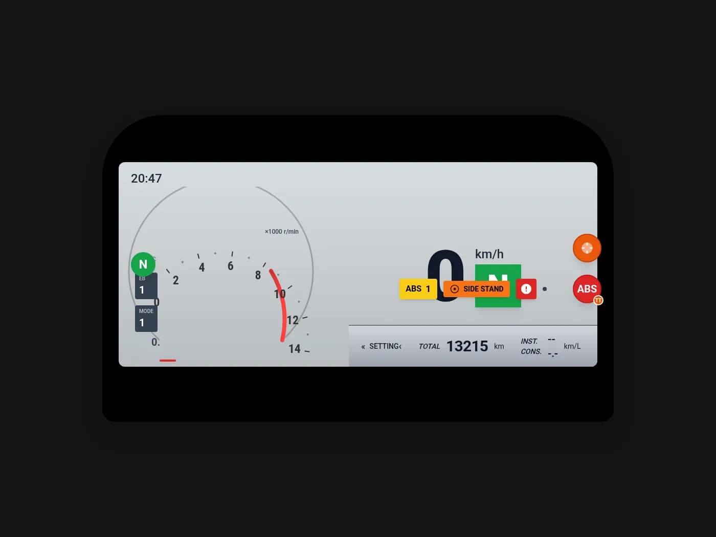 Motorcycle Digital Display Web Replica