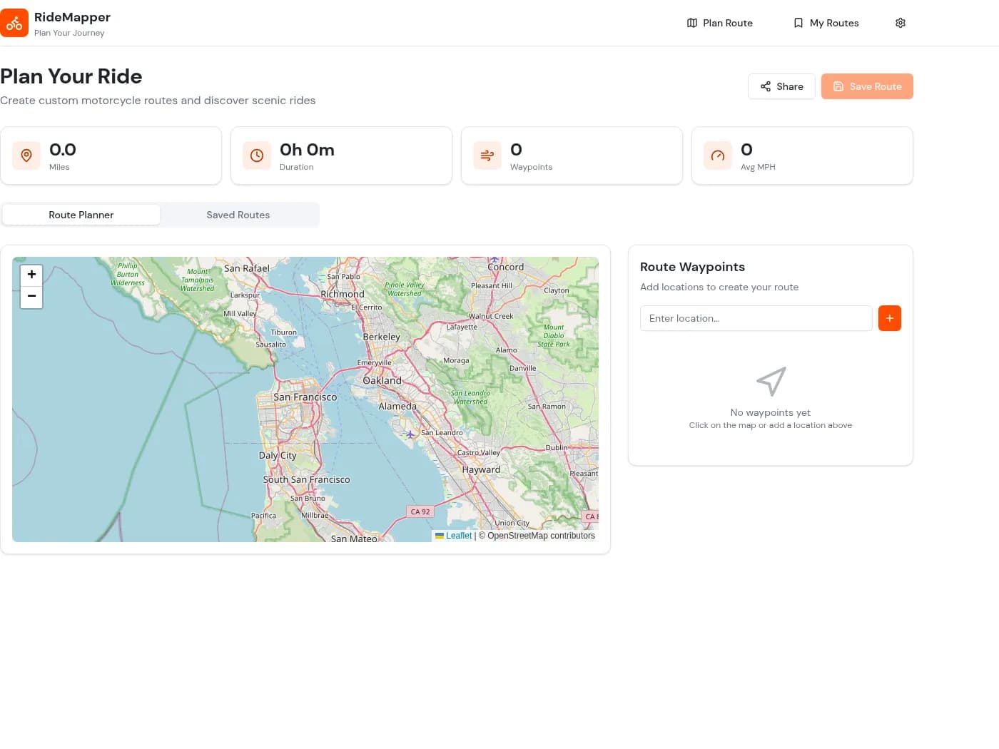 Motorcycle Ride Planner