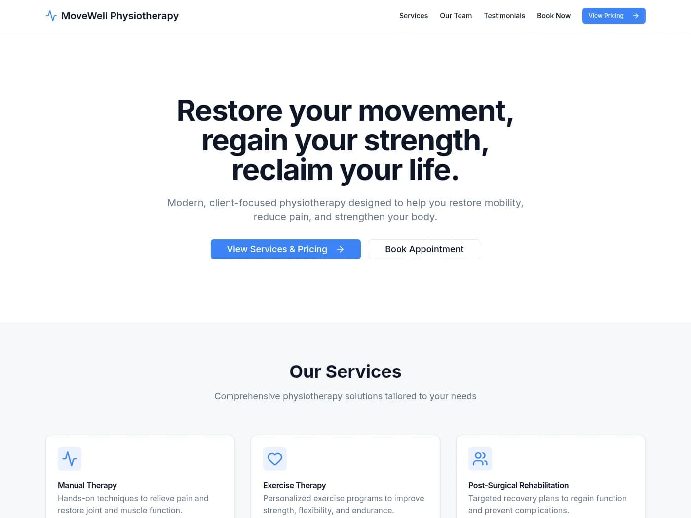 MoveWell Physiotherapy Web Platform