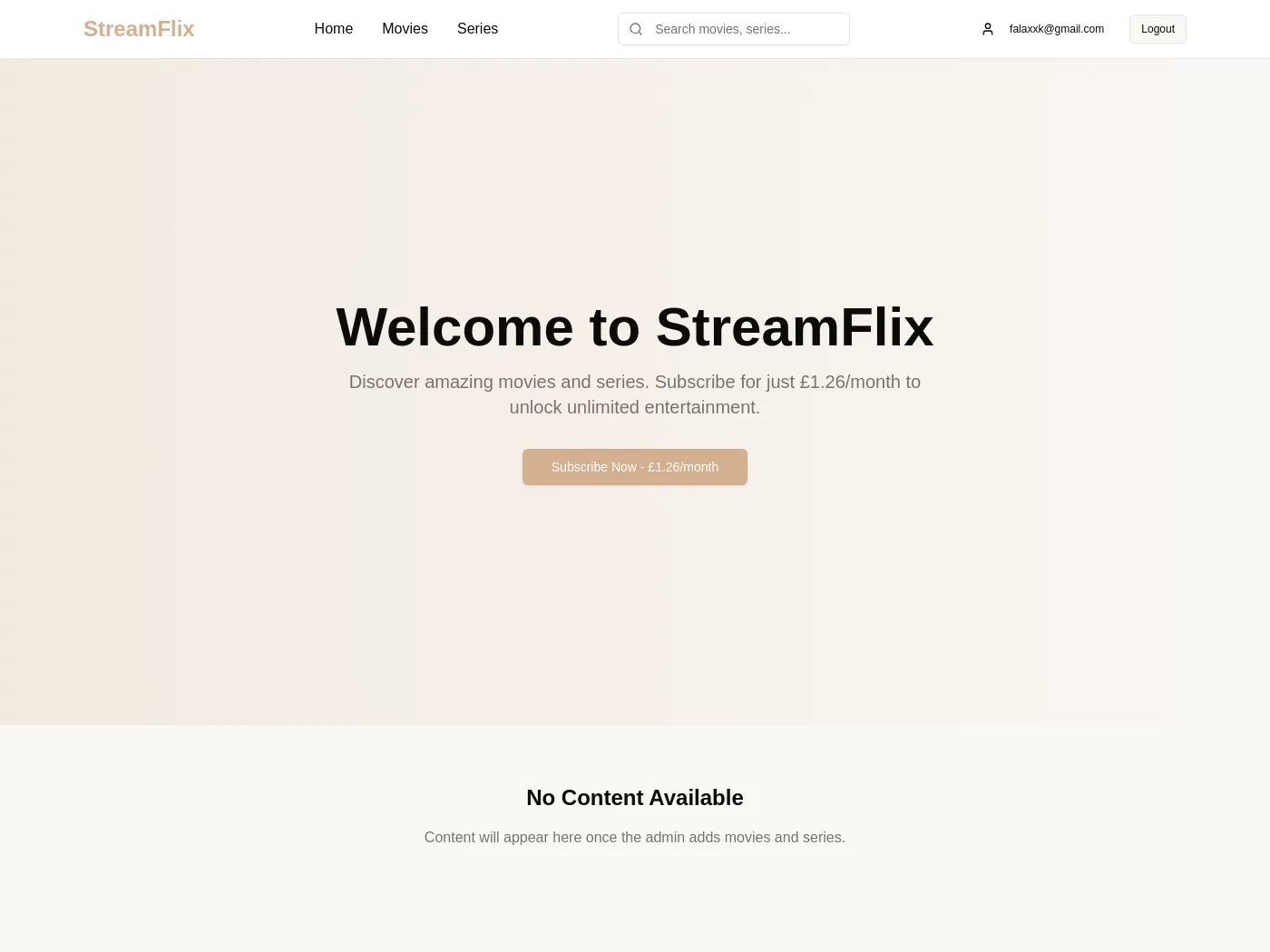 Movie Streaming Platform with Subscription Management