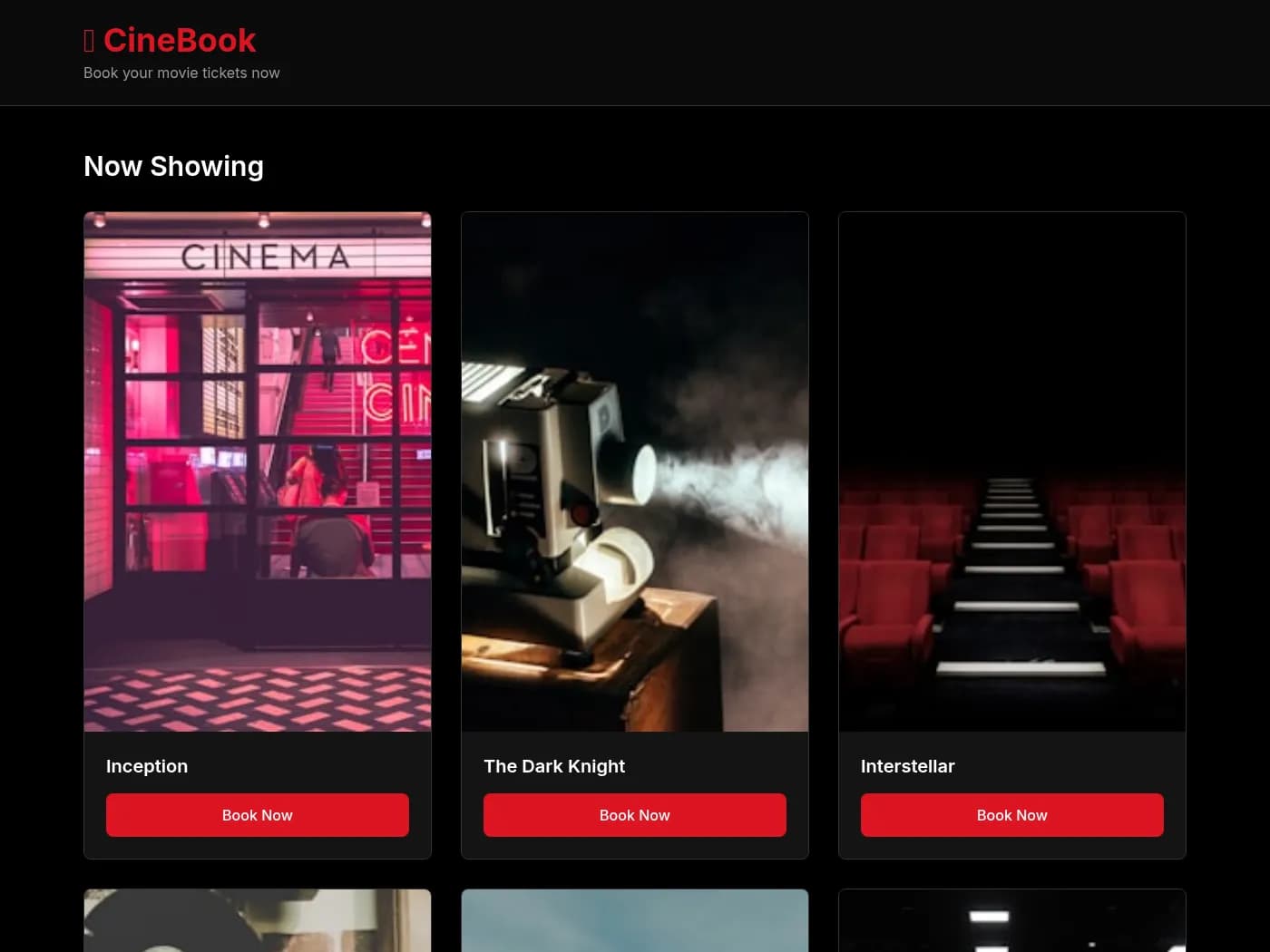 Movie Ticket Booking Frontend Website