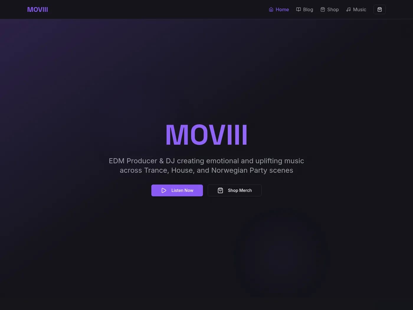 Moviii DJ & Music Producer Portfolio Website