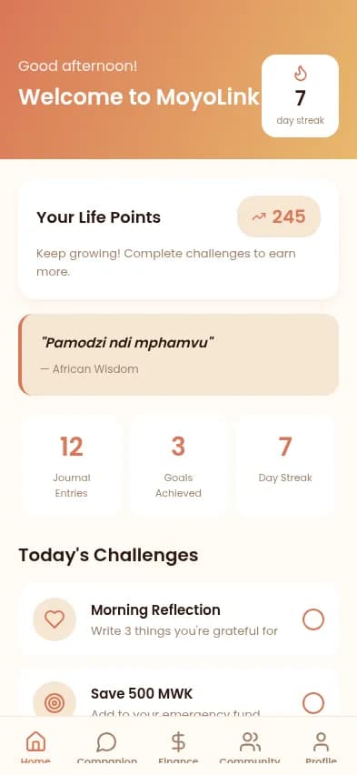 MoyoLink: AI-Powered Mental Health, Financial Wellness & Community App for African Youth