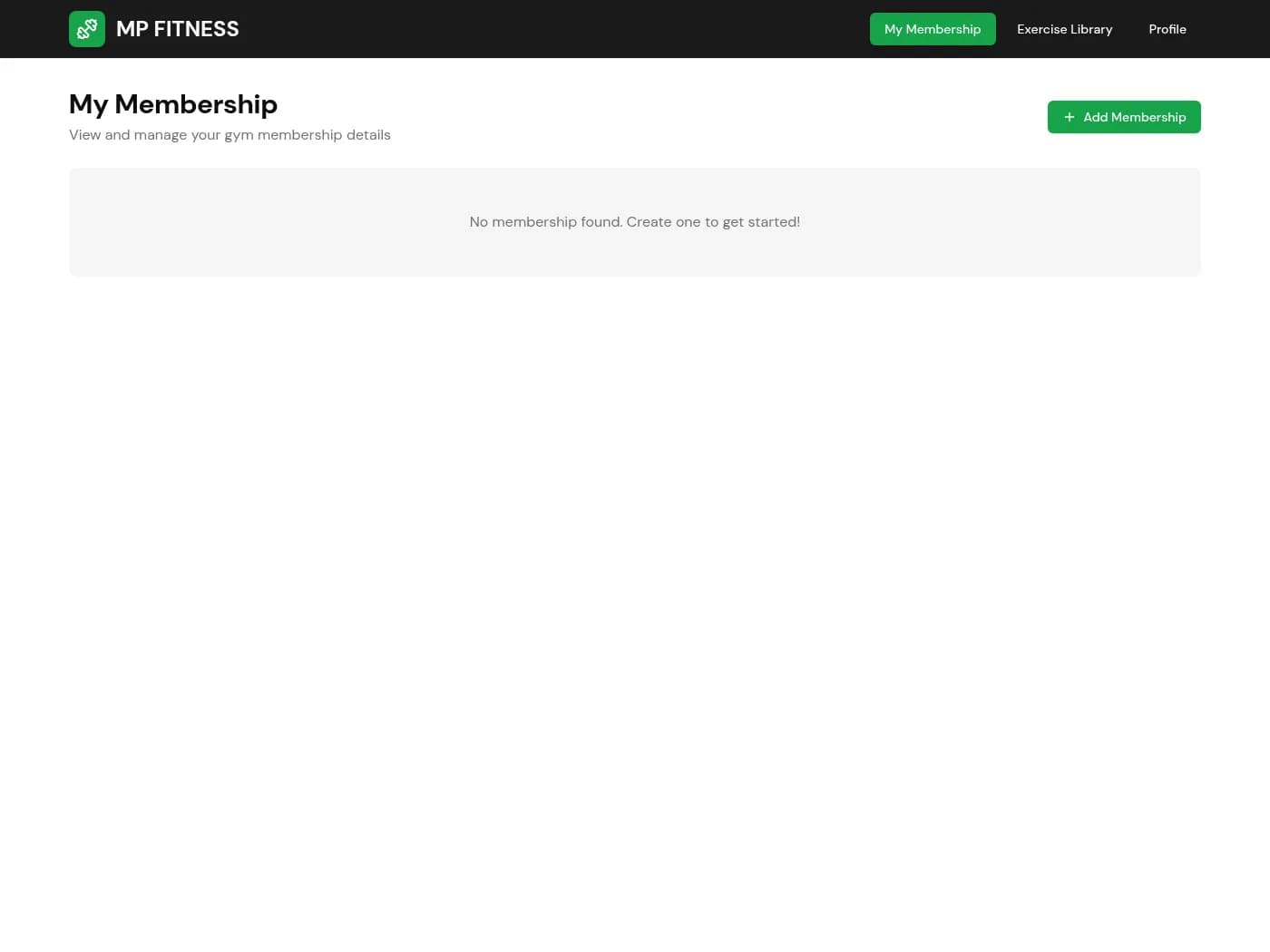 MP FITNESS Membership & Exercise Portal