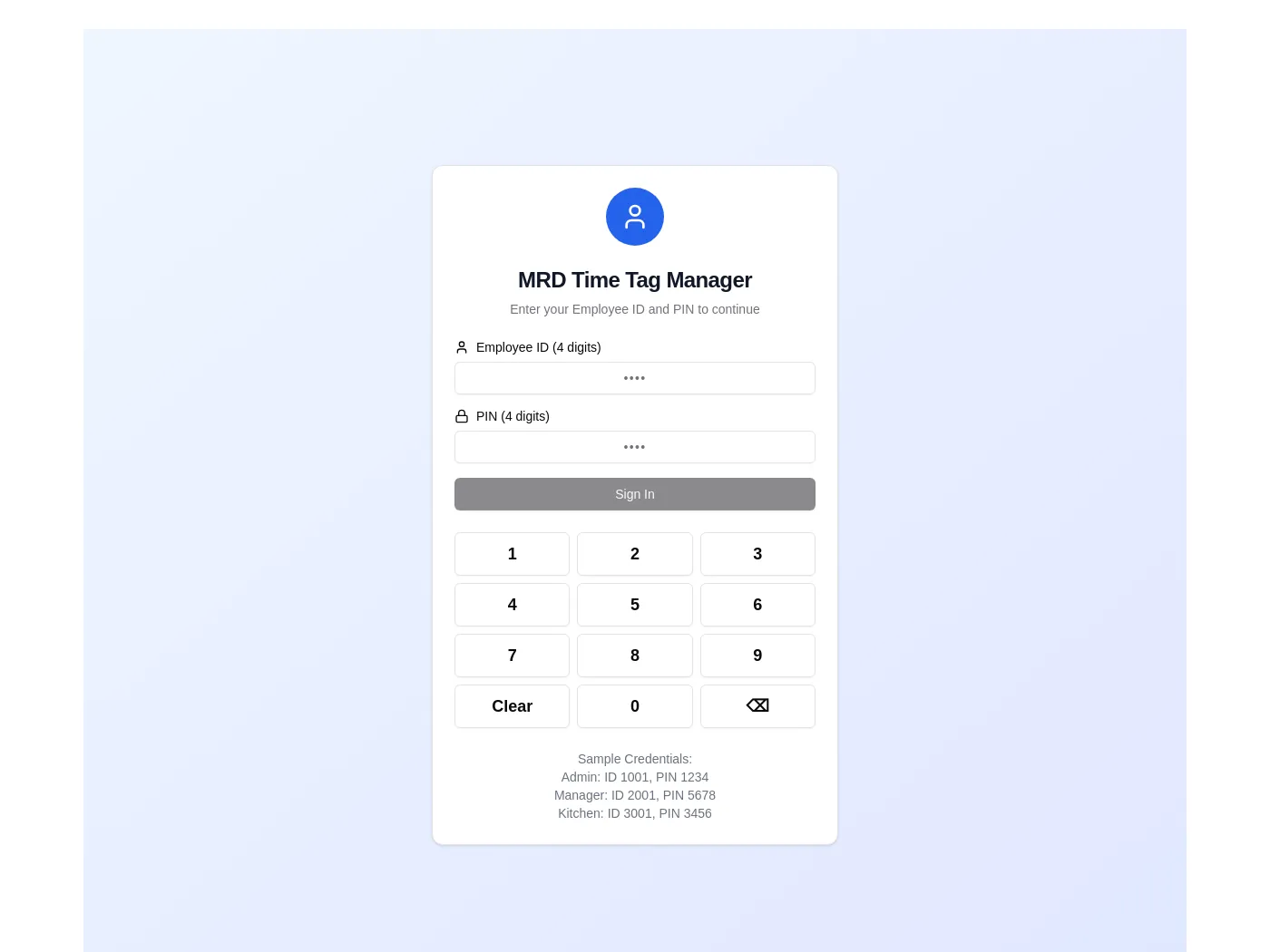 MRD Time Tag Manager for Restaurants