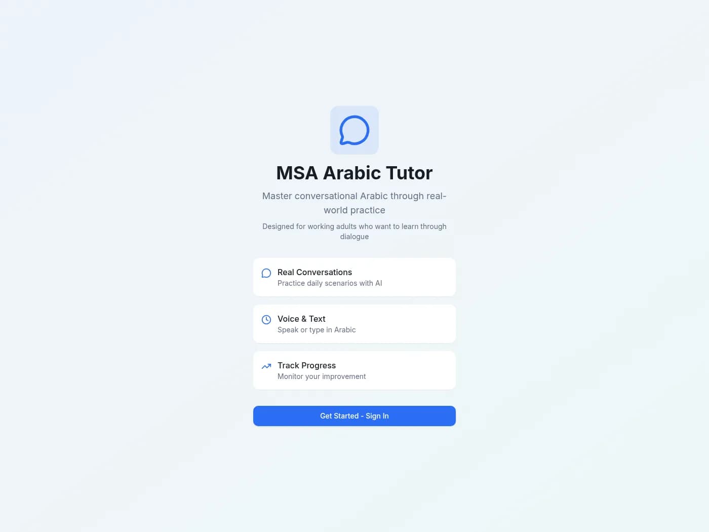 MSA Arabic AI Language Tutor