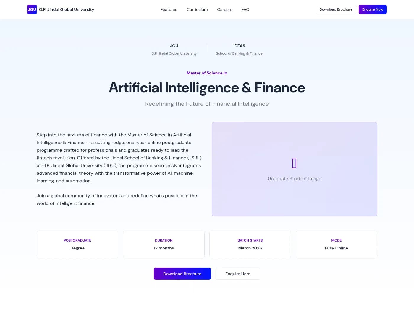 MSC AI Finance Landing Page Clone