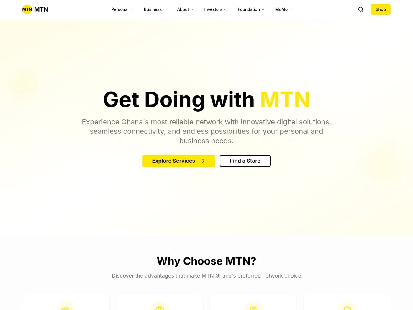 MTN Ghana-Inspired Professional Telecom Website