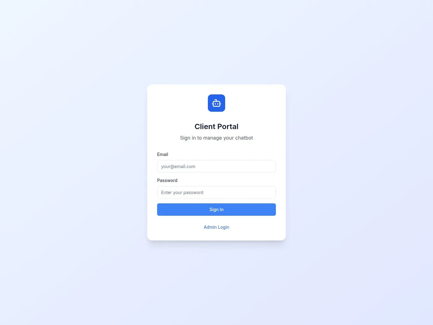 Multi-Client Gemini-Powered Chatbot Platform with Admin Dashboard
