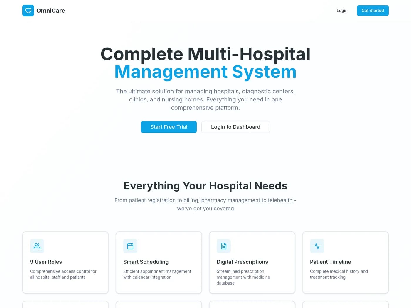 OmniCare: Comprehensive Multi-Hospital Management System