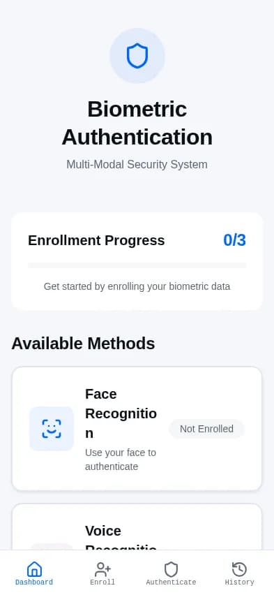 Multi-Modal Biometric Authentication Android App