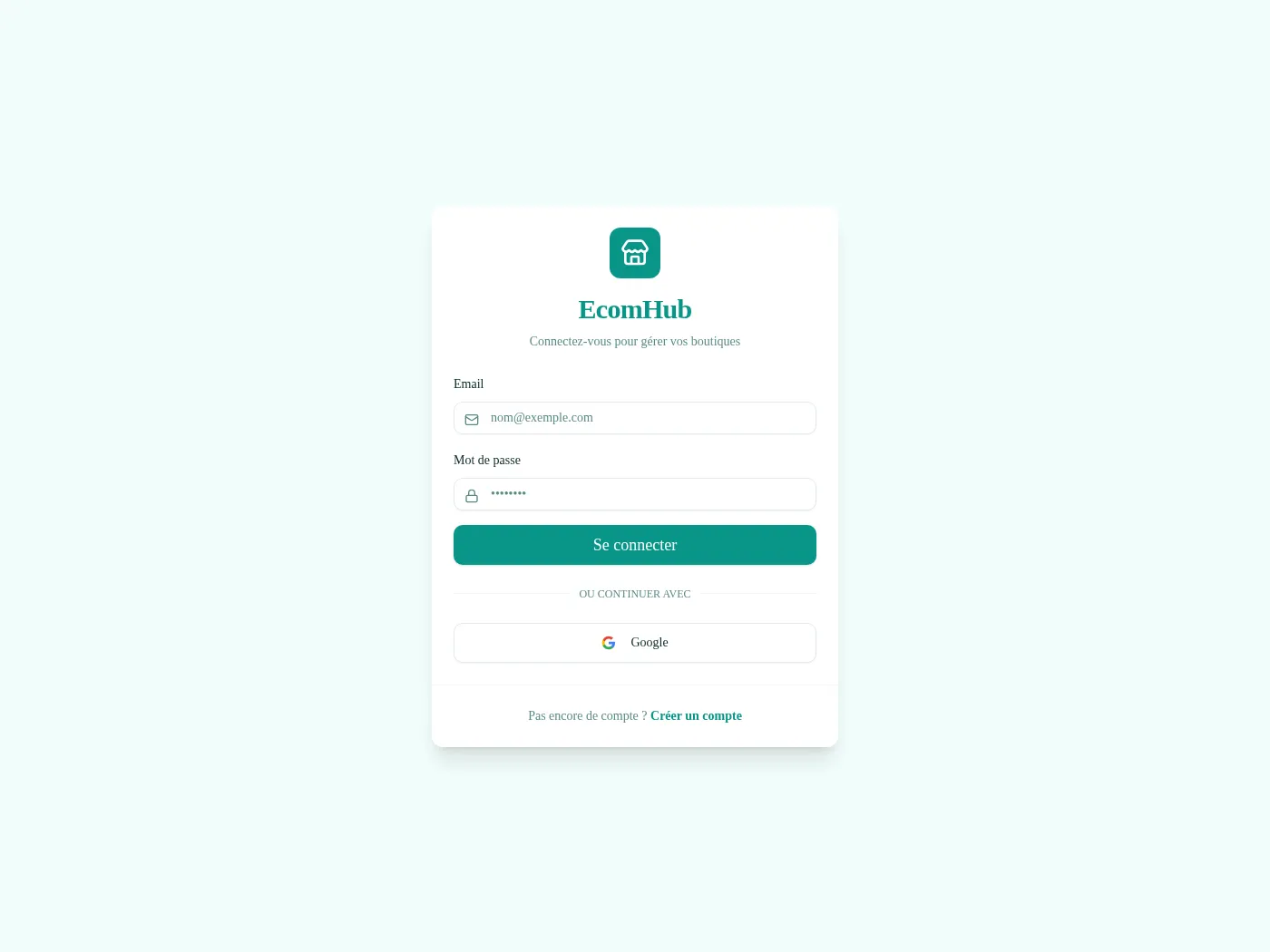 EcomHub Dashboard